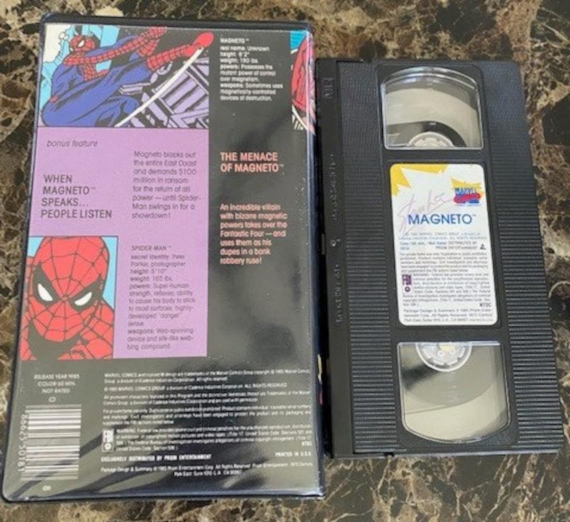 Vintage 1985 Marvel Comics Magneto VHS Cartoon: Fantastic Four Vs ...