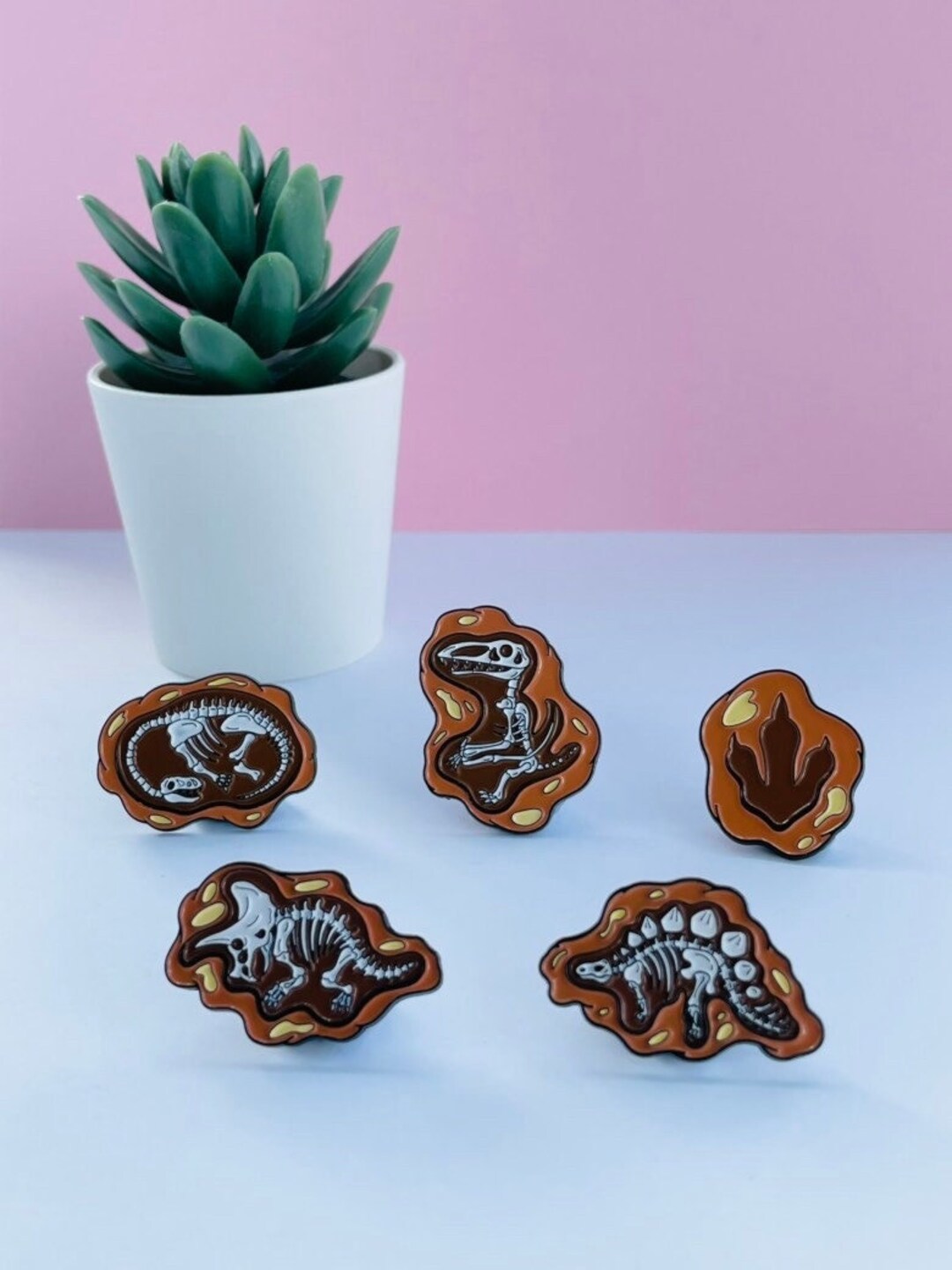 Dinosaur Fossil Enamel Pin Badges Jurassic Park Dinosaur - Etsy