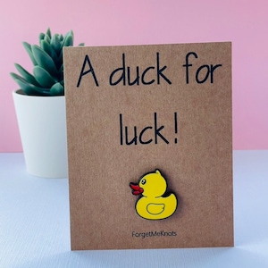 A Duck for Luck Duck Enamel Pin Badge, Lucky Charm, Good Luck Gifts ...