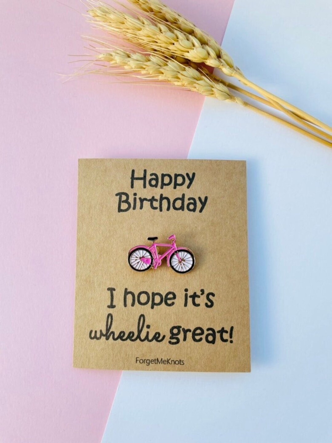 Happy Birthday I Hope Its Wheelie Great Bike Enamel Pin Badge, Bike ...
