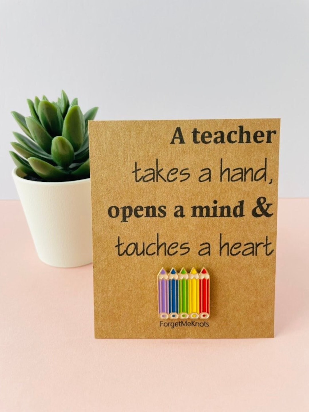 Teacher Takes a Hand, Opens a Mind and Touches a Heart Crayon Enamel ...