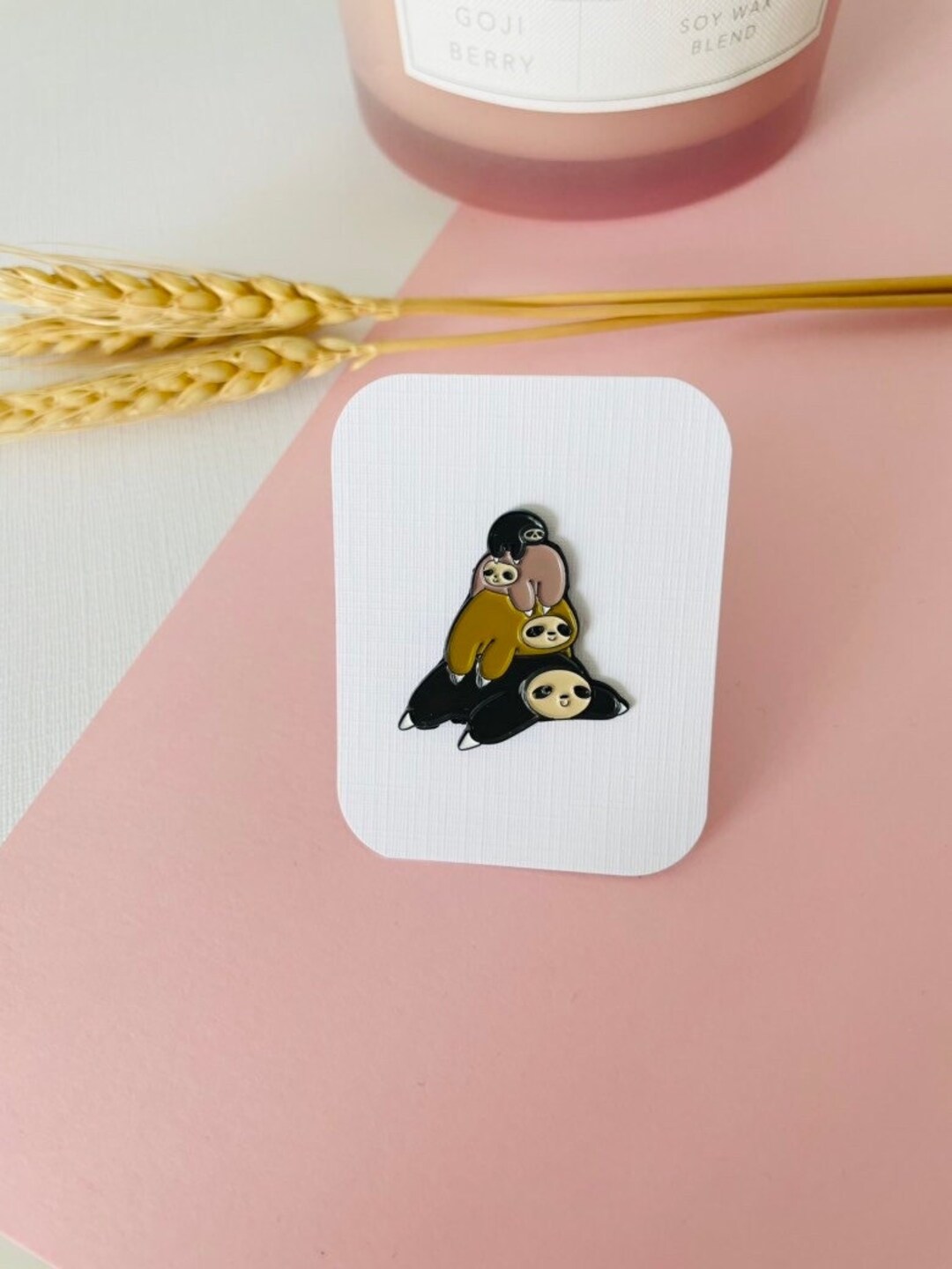 Adorable Family of Sloths Enamel Pin Badges Perfect for Animal Lovers ...