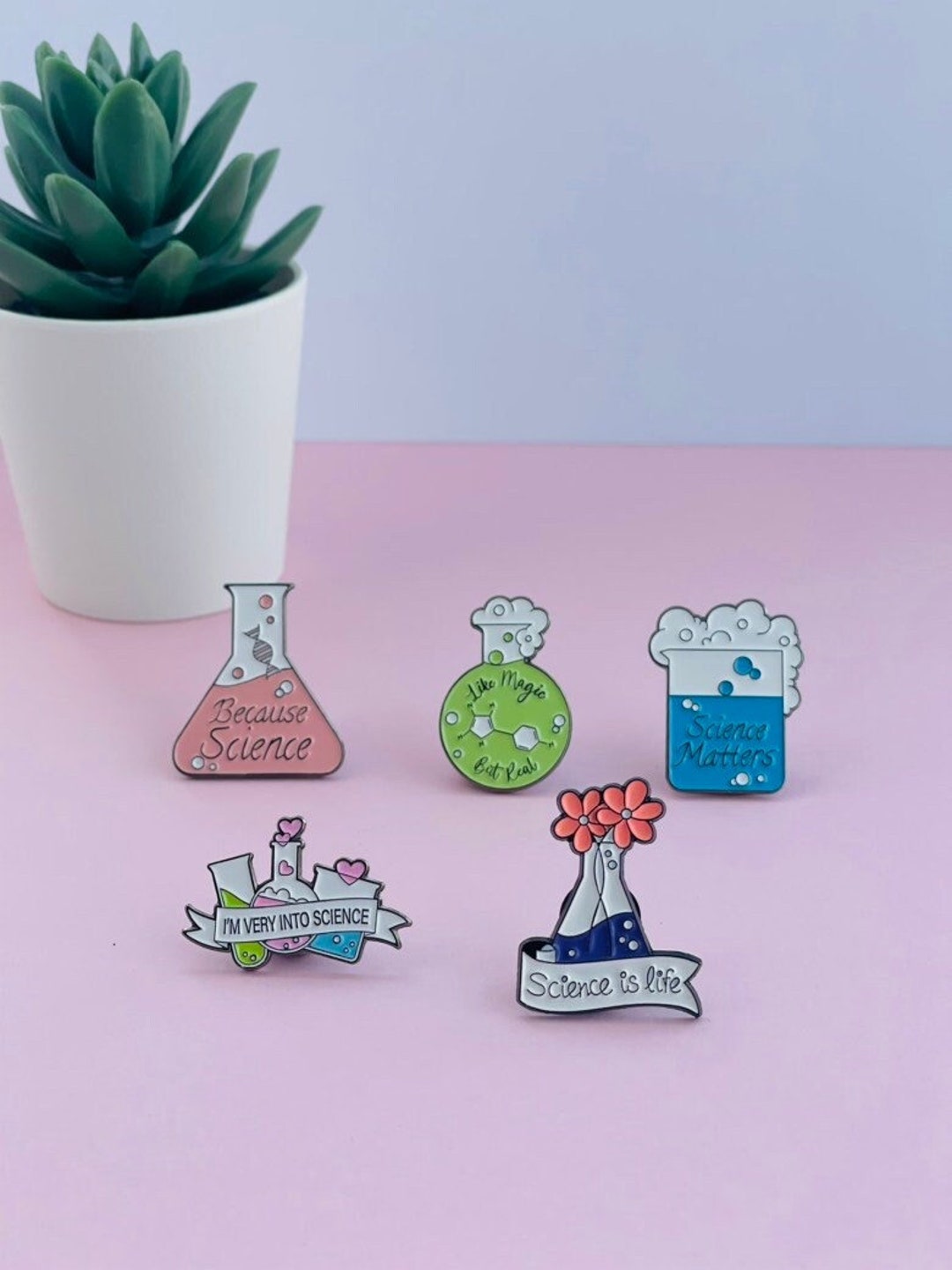 Science Themed Enamel Pin Badges - Etsy UK