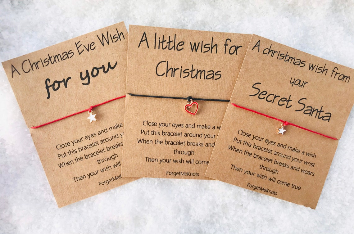 A Christmas Wish From Your Secret Santa Wish Bracelet - Etsy