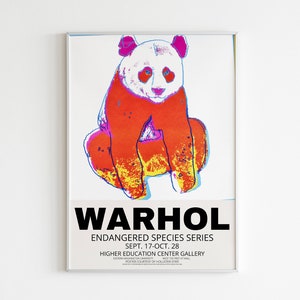 Andy Warhol Endangered Species Series, Giant Panda Exhibition Poster ...