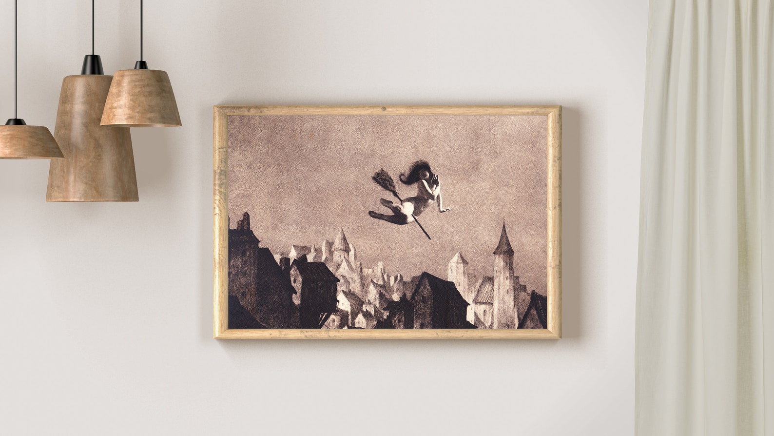 William Mortensen Off to the Sabbath Flying Witch Art Print | Etsy