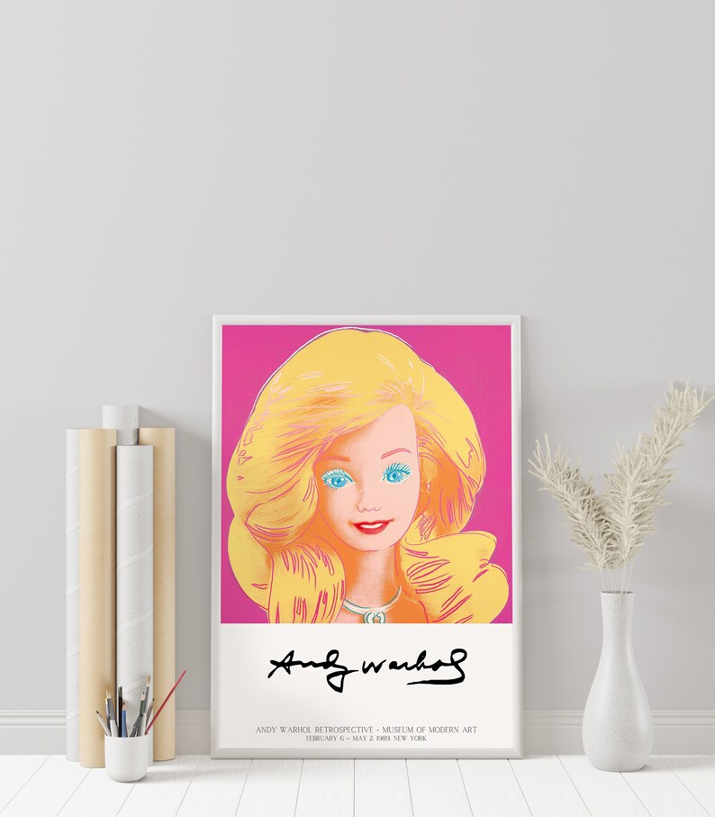 Andy Warhol Barbie Exhibition Poster Pink Barbie Print | Etsy