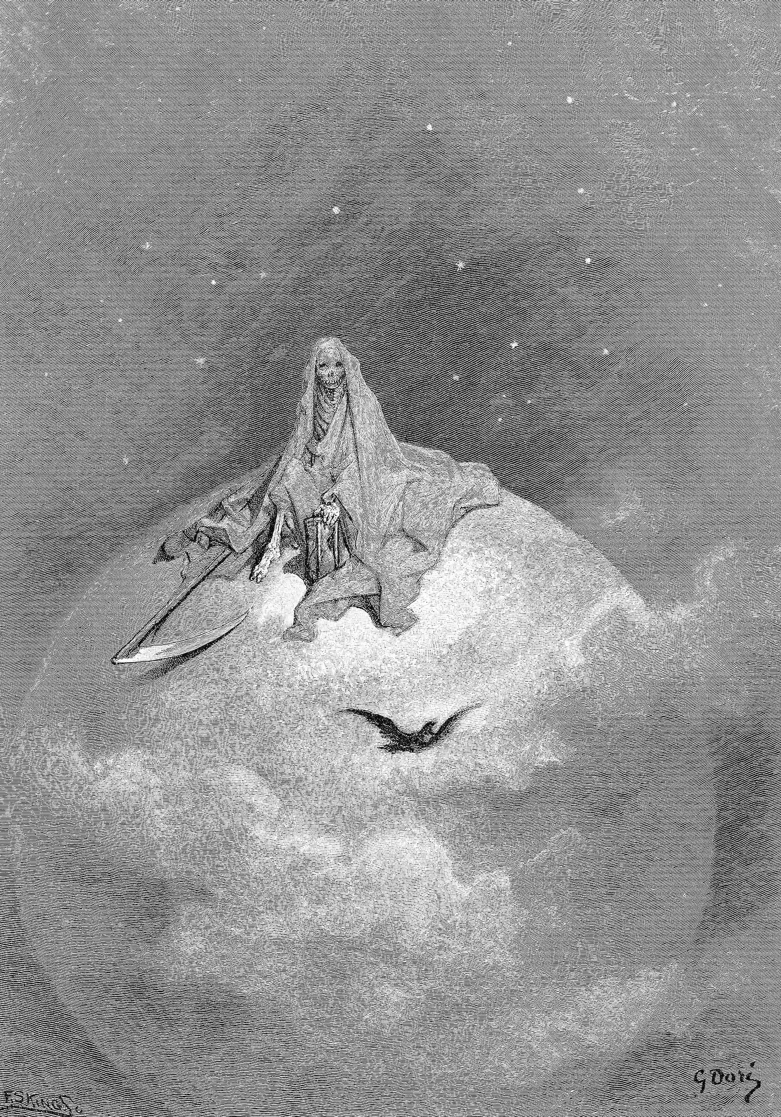 Gustave Doré the Raven Illustration Lithograph Print | Etsy