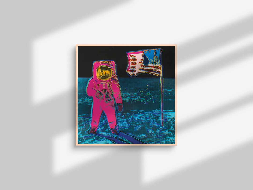 Andy Warhol Moonwalk 1987 Poster, Pink Astronaut Pop Art, Moon Landing ...