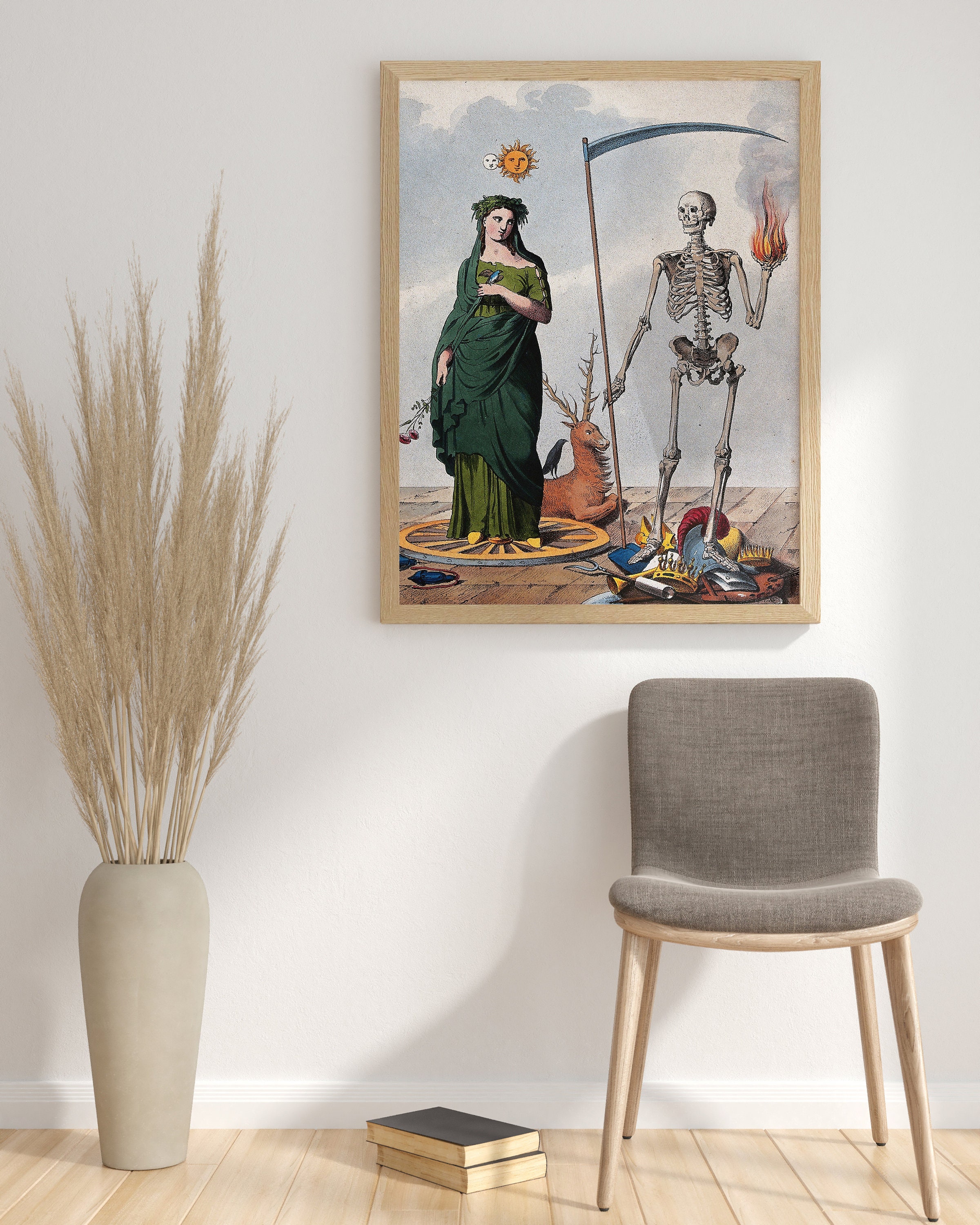 Allegory of Life and Death Art Vintage Skeleton Death Art - Etsy