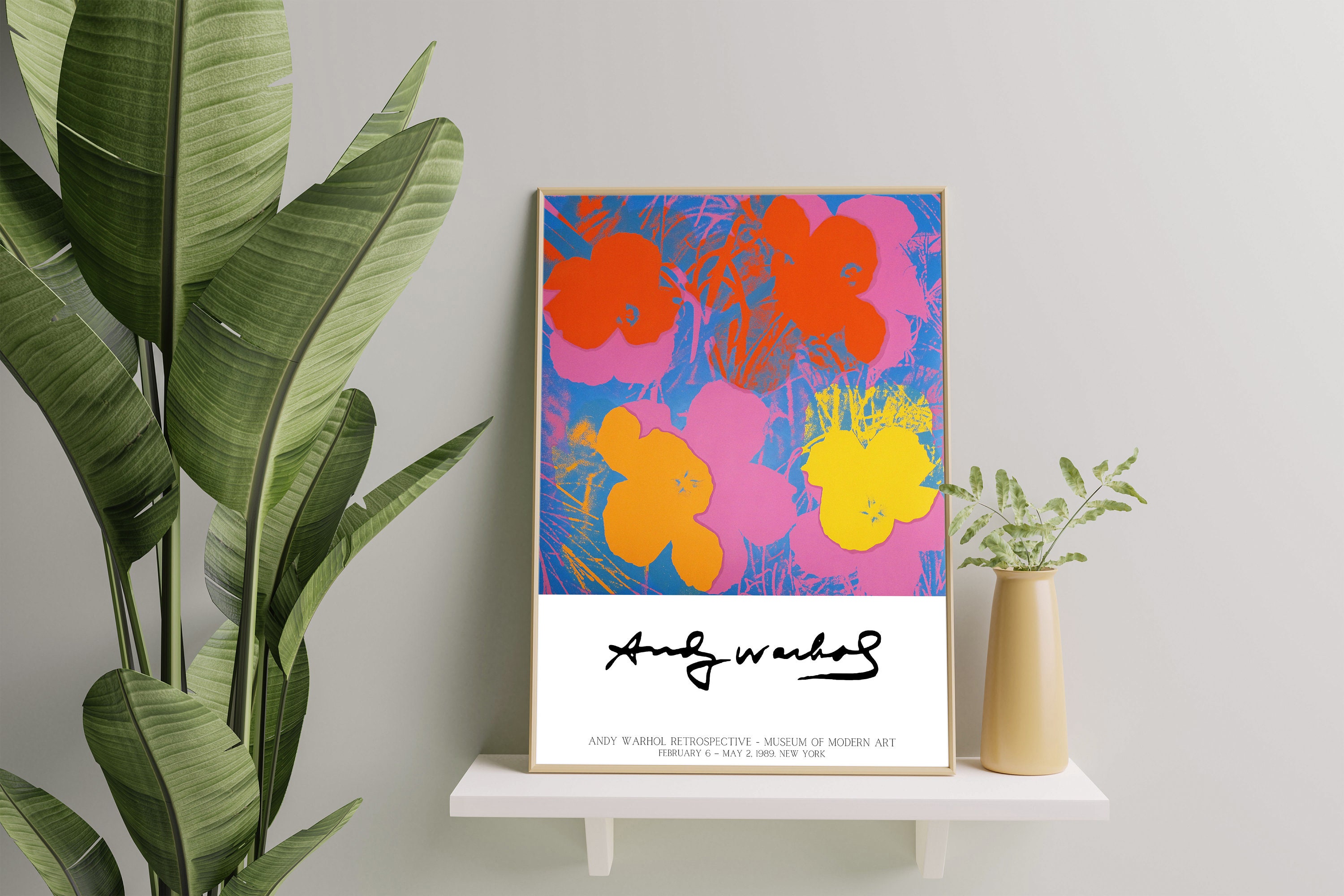 Andy Warhol Flowers Exhibition Poster Retro Pop Art Print | Etsy