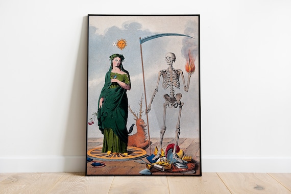 Allegory of Life and Death Art Vintage Skelett Tod Kunst Tod | Etsy