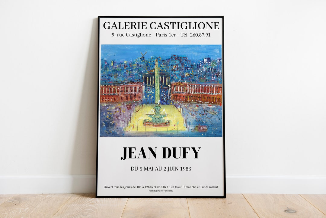 Jean Dufy Exhibition Poster, Place De La Concorde Poster, Vintage Paris ...