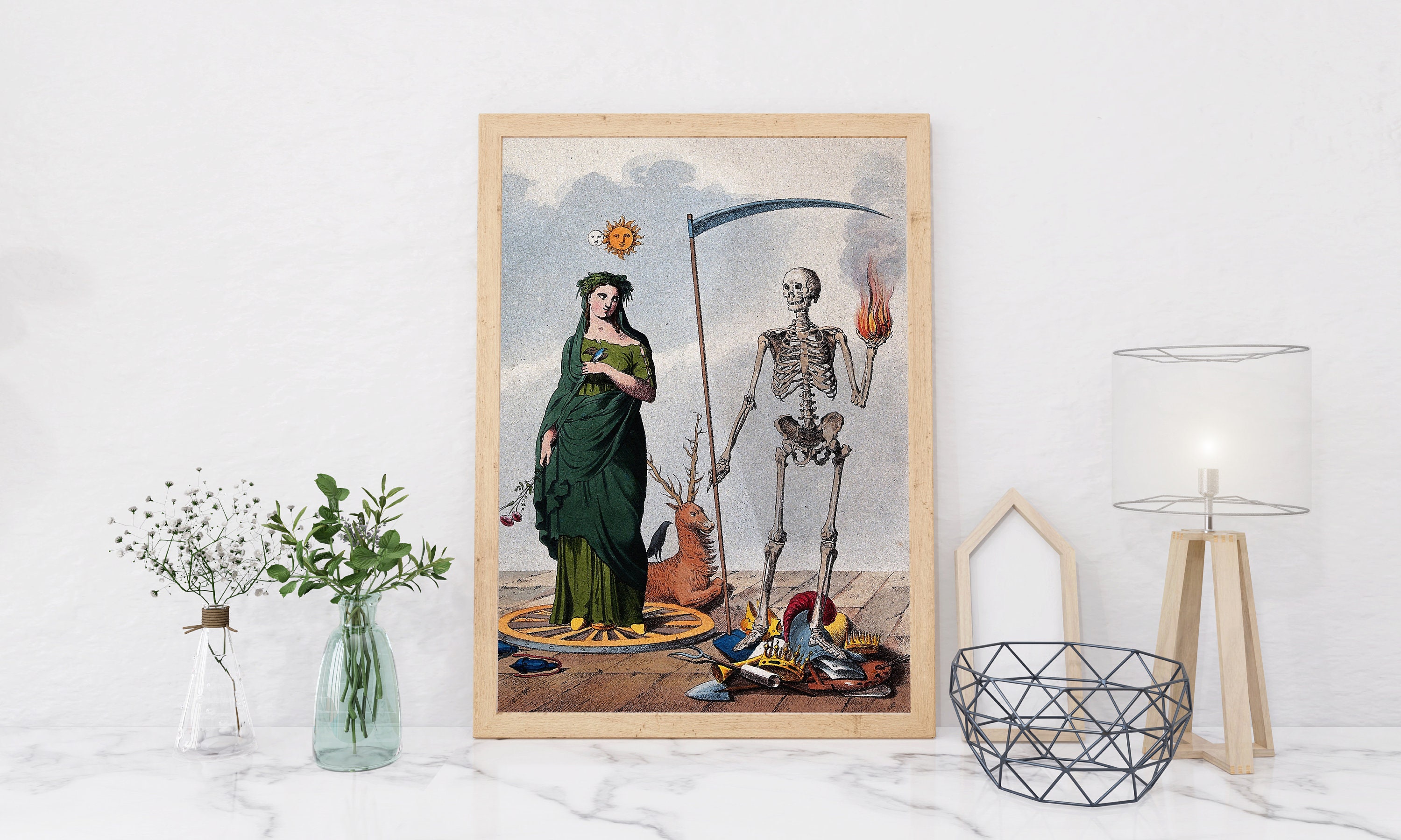 Allegory of Life and Death Art Vintage Skeleton Death Art | Etsy