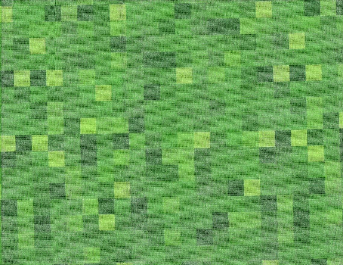Minecraft Pixels Green Cotton Fabric Sold by the 1/4 Yard-quantity of 4 ...