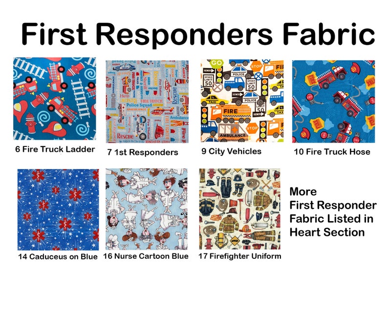 1st Responders Nurses Police Fire Fighters Quilt Cotton Fabric Sold by ...