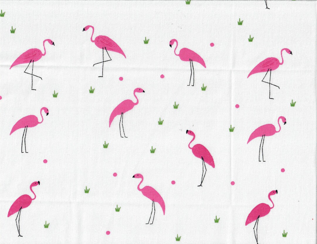 Flamingo Rows on White Crown Quilt Cotton Fabric Sold by the FQ - Etsy