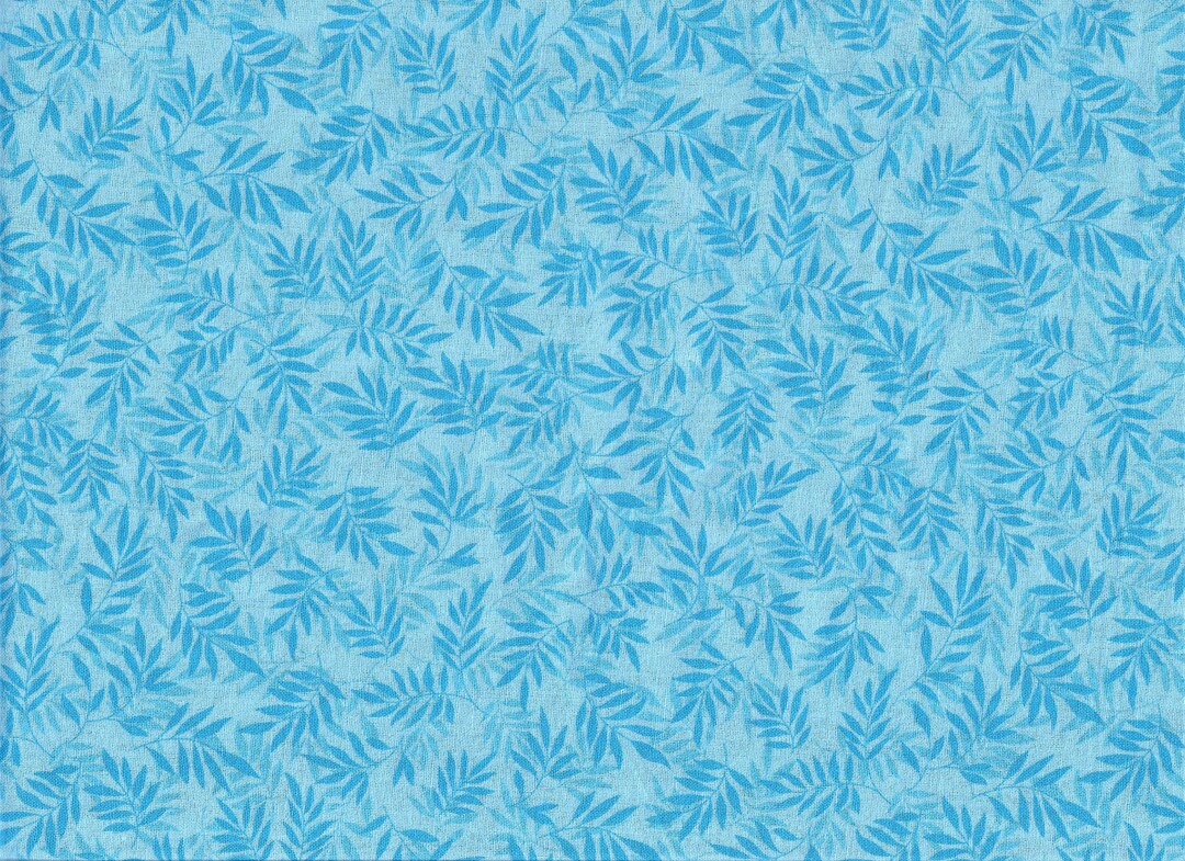 Foliage Blue Cotton Quilt Fabric Sold by the 1/4 Yard-quantity of 4 = 1 ...