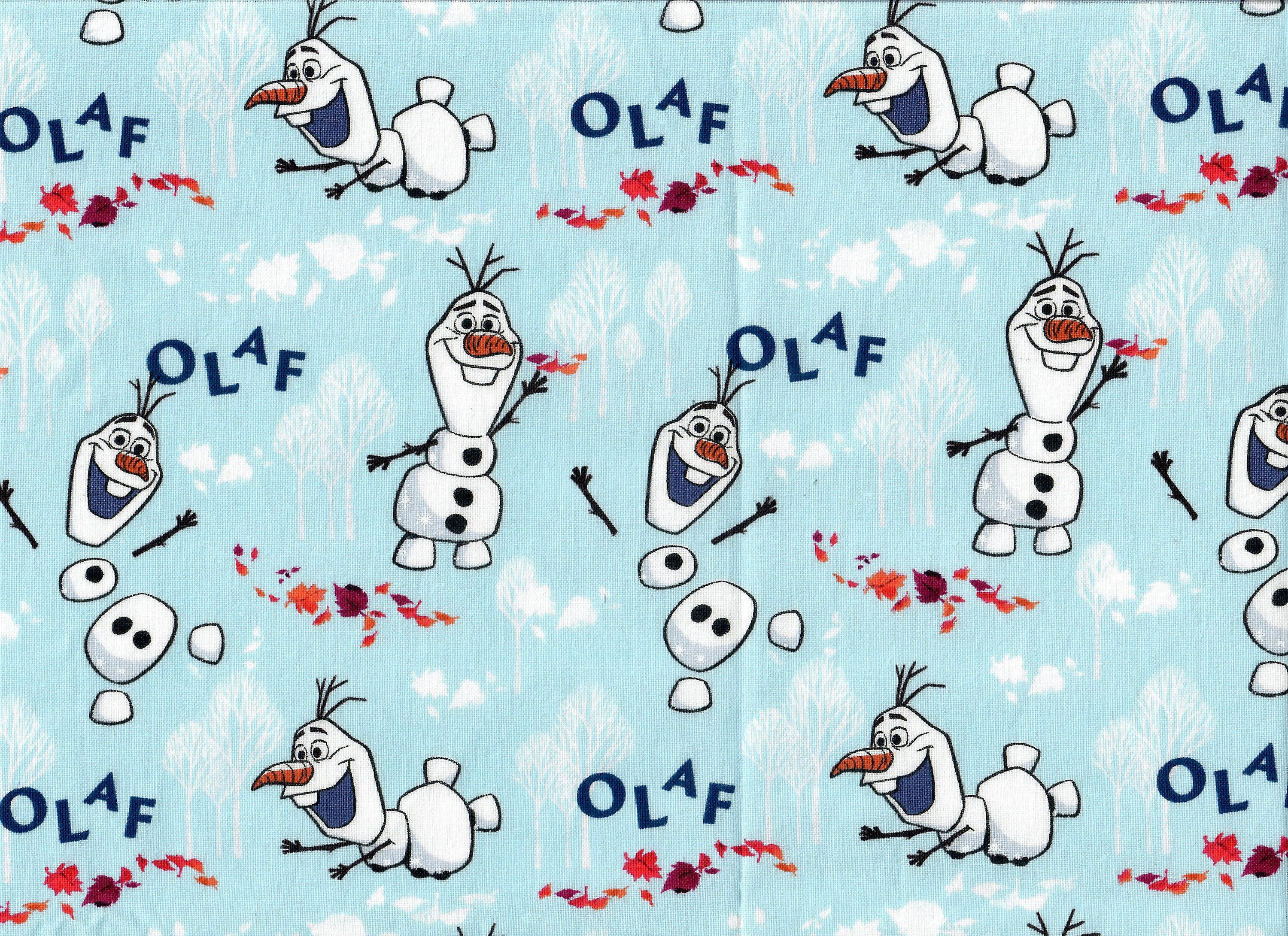 1/2 Yd Big OLAF From Disney's Frozen Quilt Cotton Fabric Sold by the 1/ ...