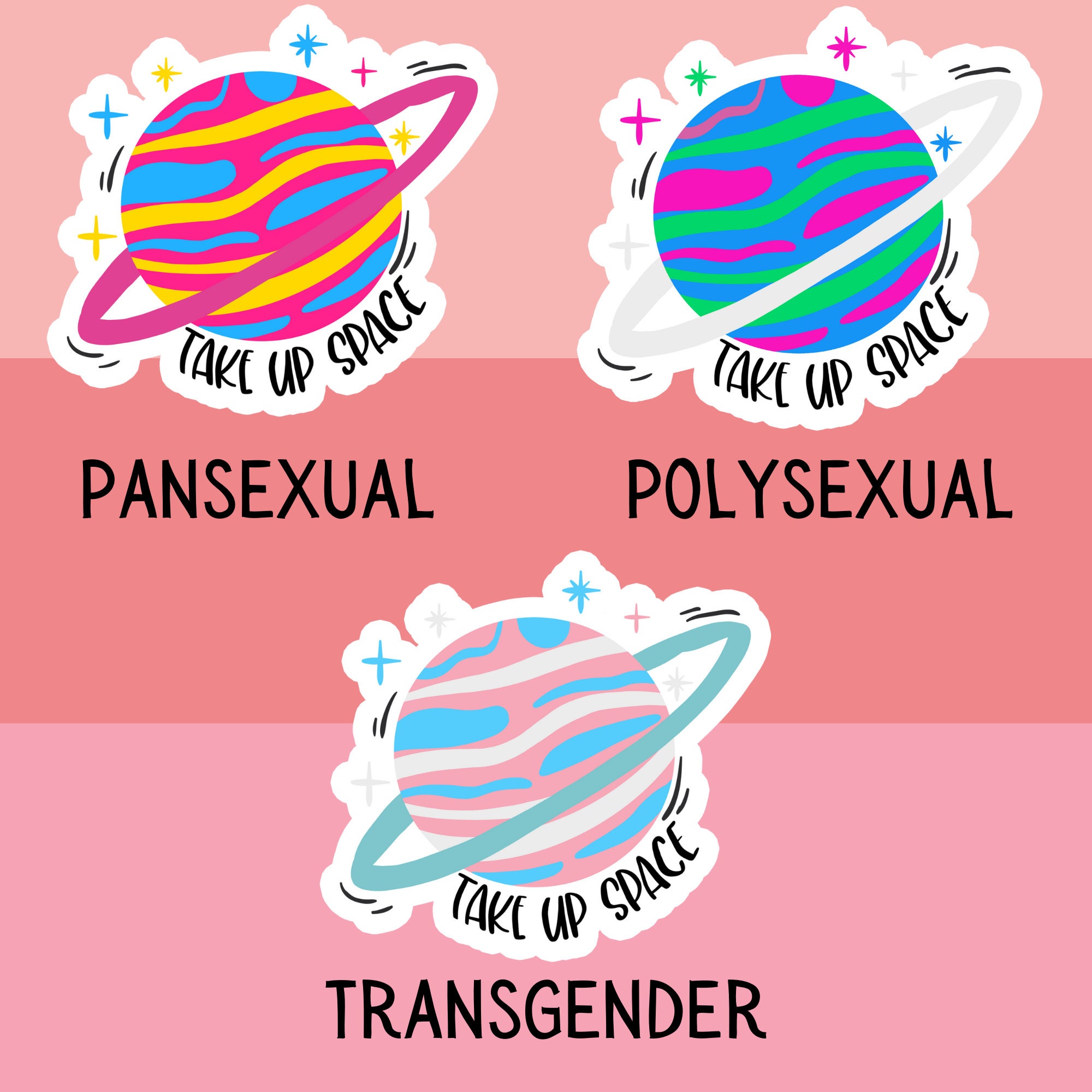 Take Up Space // Glossy Colourful Sticker // LGBTQIA Sticker | Etsy