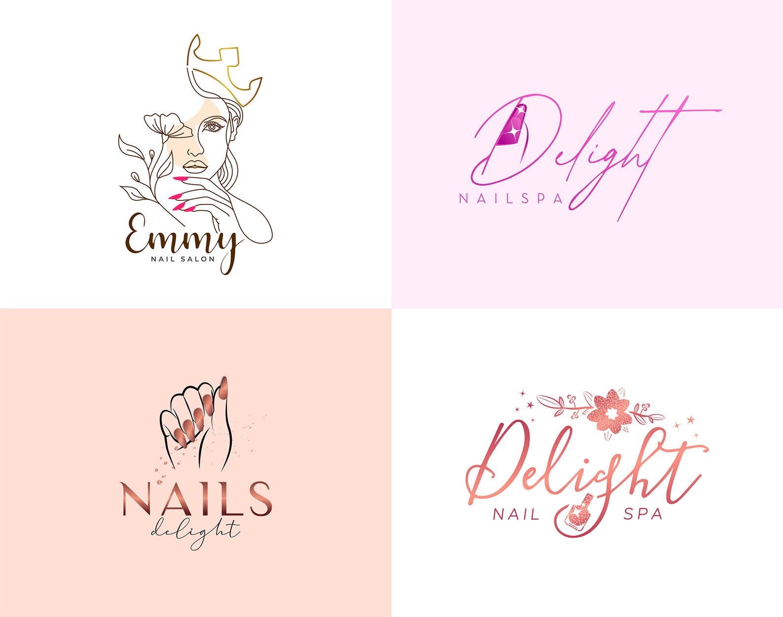 Nail Logo Design Custom Nail Salon Logo Nail Artist Logo - Etsy