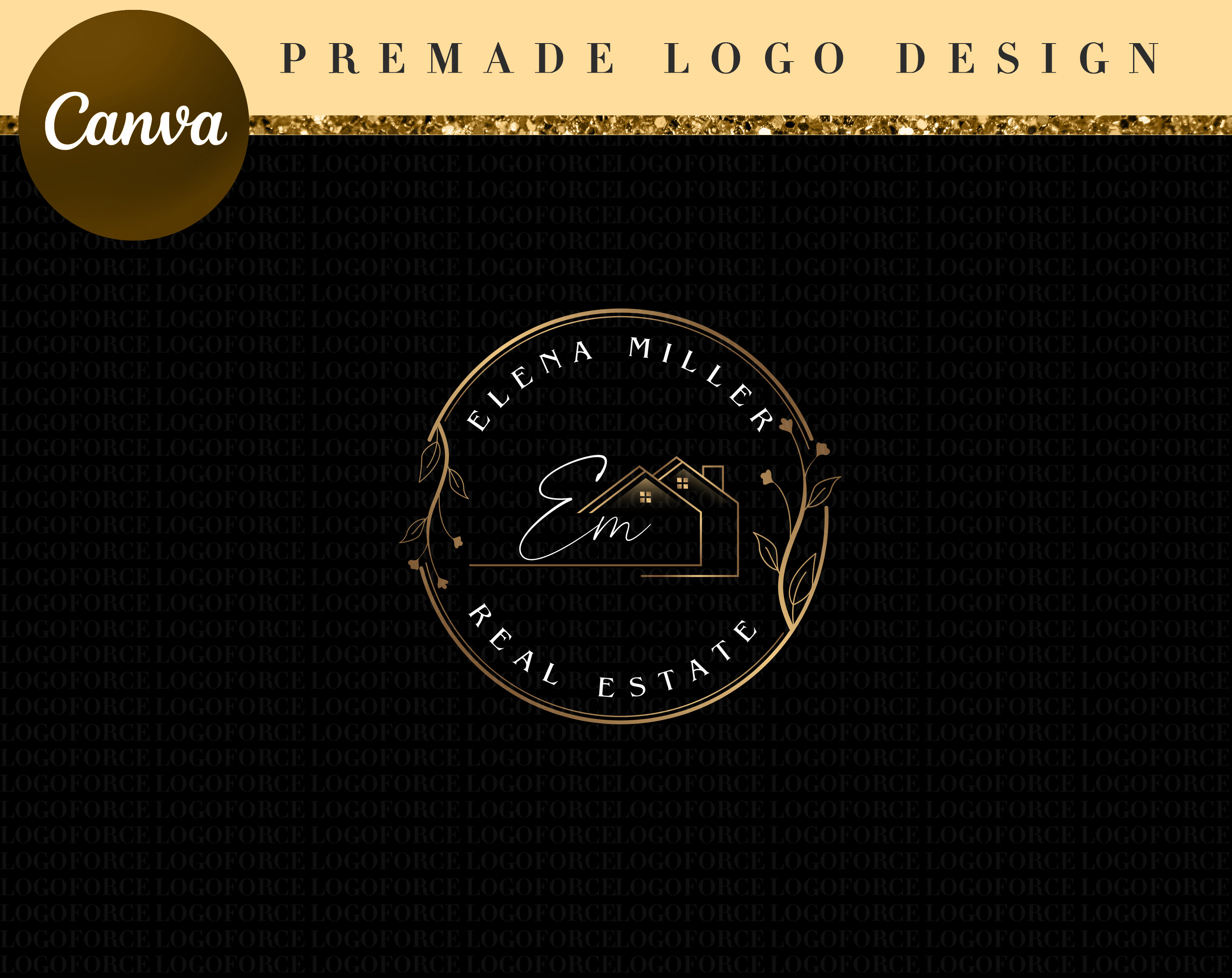 Luxury Gold Realtor Logo, Line Art Realtor Logo Template, House Real ...