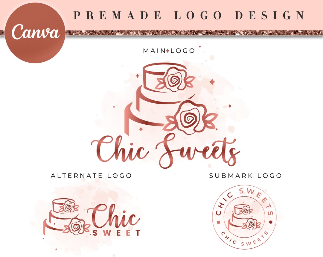 Cake Logo Design, Premade Cake Logo, Canva Cake Logo, Bakery Logo ...