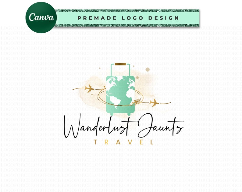 Travel Logo Designs, Journey Map Suitcase Logo, Globe Suitcase Logo ...