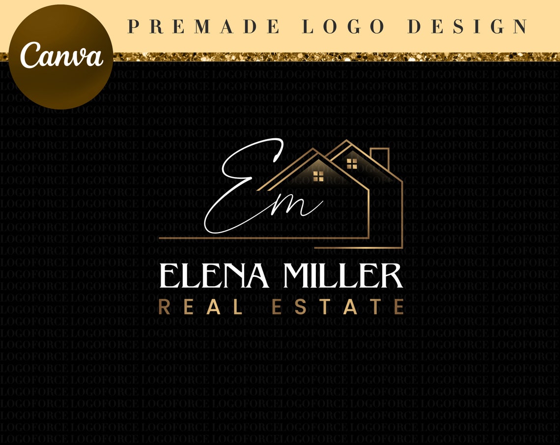 Luxury Gold Realtor Logo, Line Art Realtor Logo Template, House Real ...