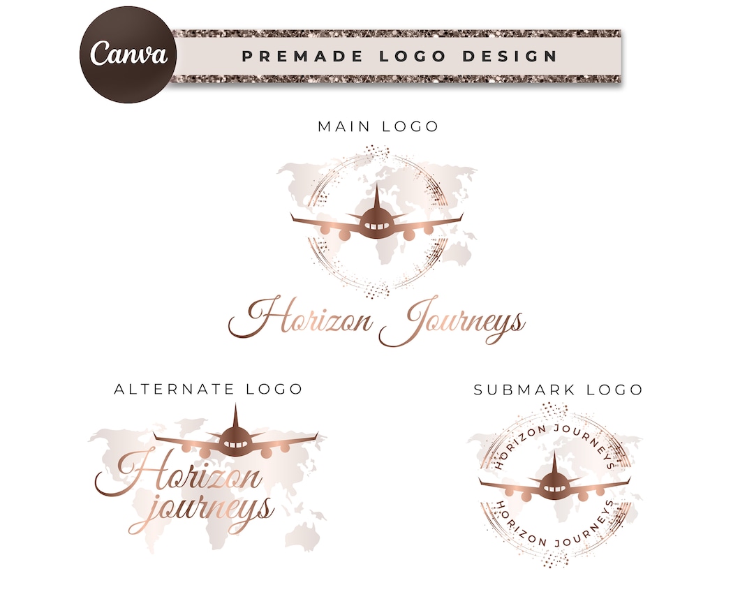 Luxury Travel Logo Designs, Airplane Map Logo, Voyage Traveling Logo ...