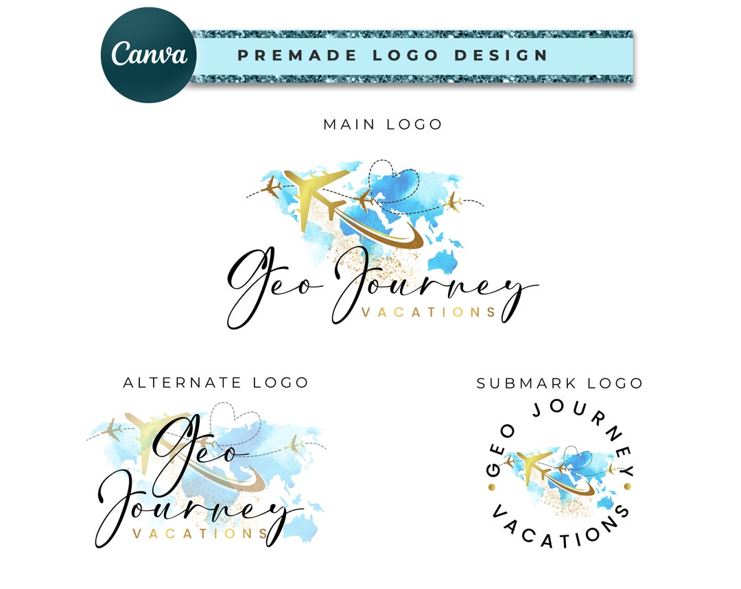 Luxury Travel Logo Designs, Vacation Logo, Traveling Logo, Airplane ...
