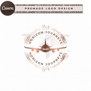 Luxury Travel Logo Designs, Airplane Map Logo, Voyage Traveling Logo ...