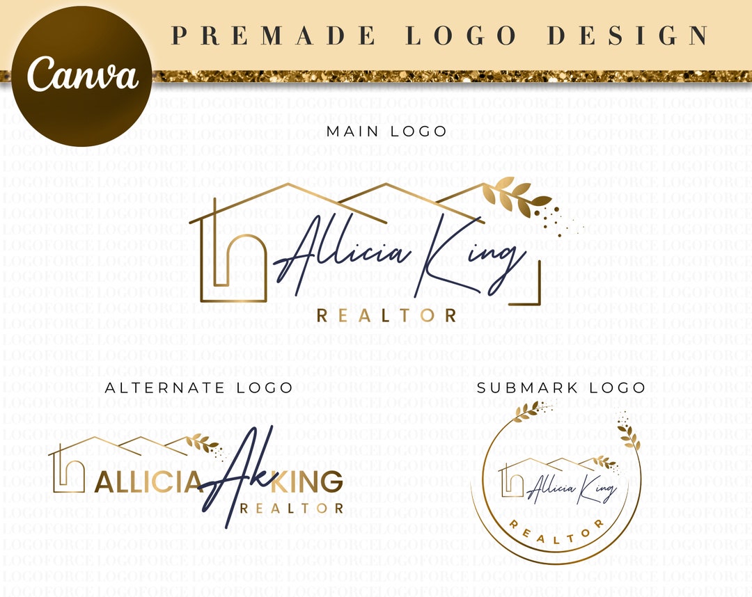 Realtor Logo Canva, Luxury Real Estate Logo Canva, Editable Real Estate ...
