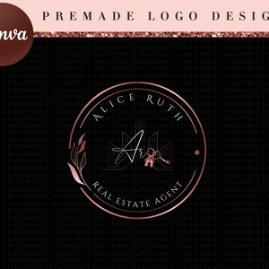 Rose Gold Real Estate Logo, Key Logo Template, Luxury Estate Agent Logo ...
