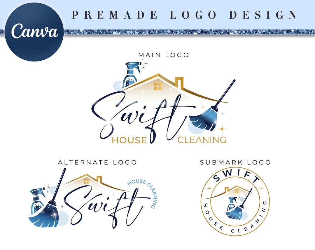 House Cleaning Business Logo, DIY Cleaning Premade Logo Design Template ...