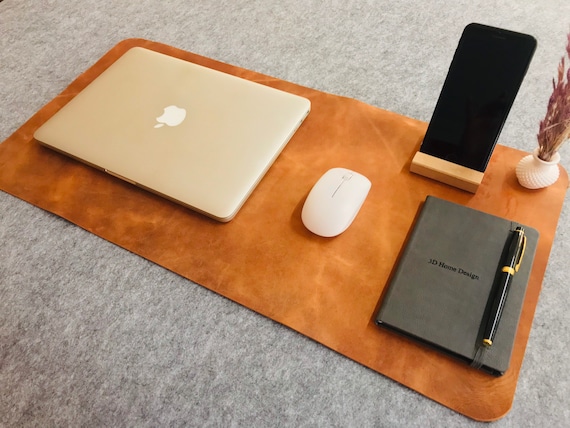 Free Personalized Genuine Leather Desk Mat / Desk Pad / | Etsy