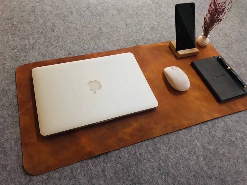 Free Personalized Genuine Leather Desk Mat / Desk Pad / | Etsy