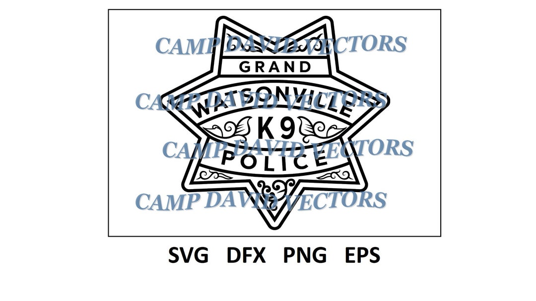 Watsonville Police K9 Badge, Logo, Seal, Custom, Vector, Law ...