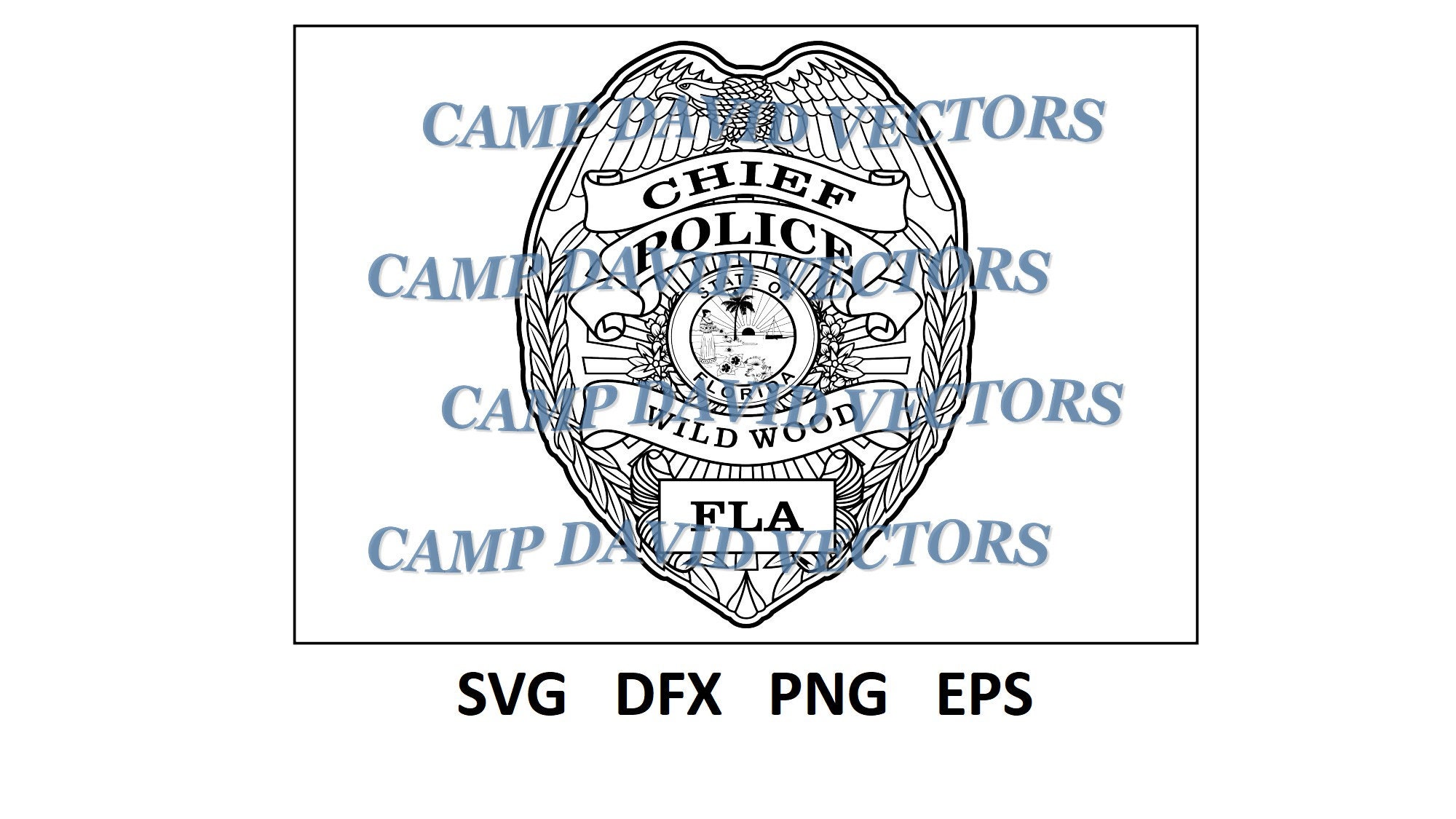 Wildwood Florida Police Badge, Logo, Seal, Custom, Vector, Law ...