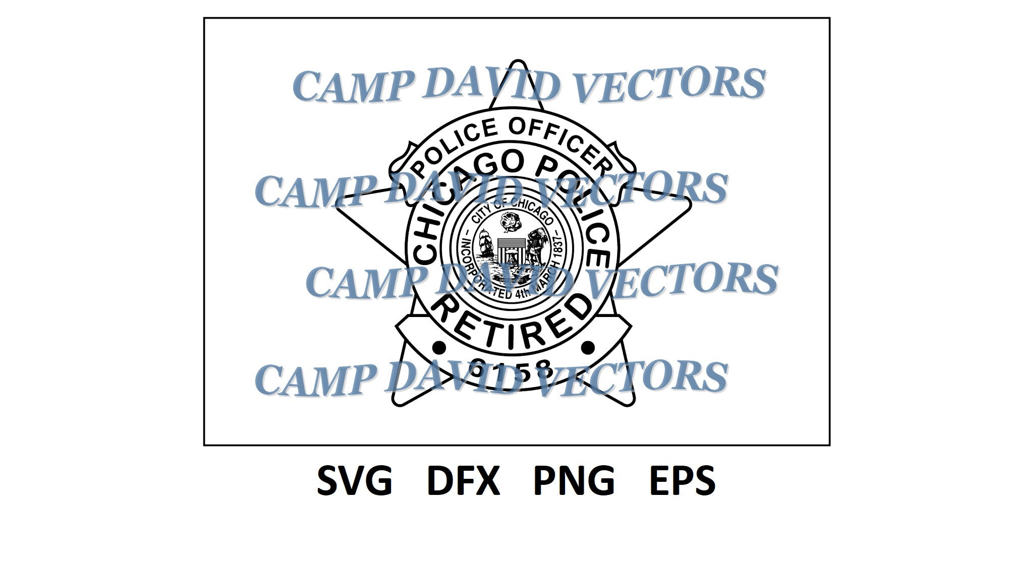 Chicago Police Badge, Logo, Seal, Custom, Vector, Law Enforcement SVG ...