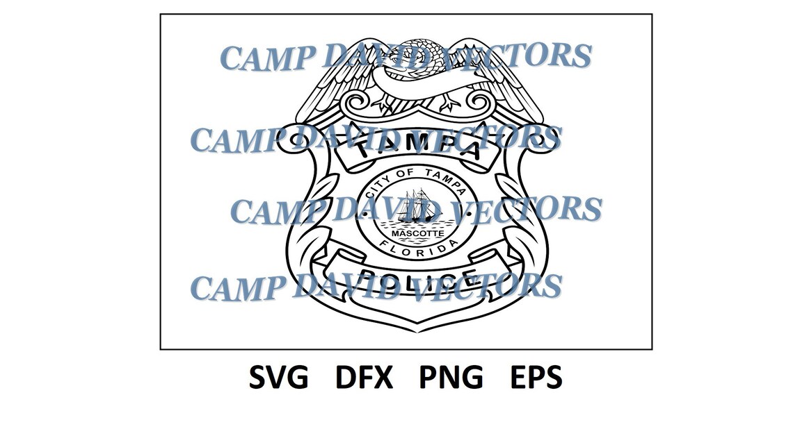 Tampa Florida Police Badge, Logo, Seal, Custom, Vector, Law Enforcement ...