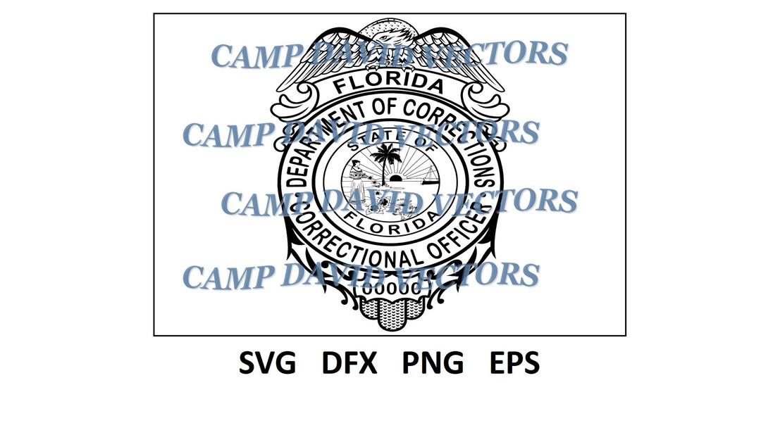 Florida Dept of Corrections, Badge, Logo, Seal, Custom, Vector, Law ...