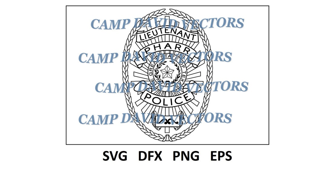 Pharr Texas Police Badge, Logo, Seal, Custom, Vector, Law Enforcement ...