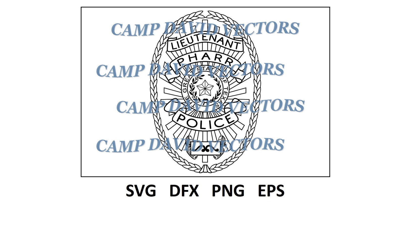 Pharr Texas Police Badge, Logo, Seal, Custom, Vector, Law Enforcement ...