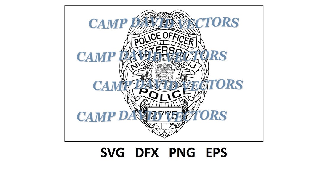 Patterson New Jersey Police Badge, Logo, Custom, Vector, Law ...