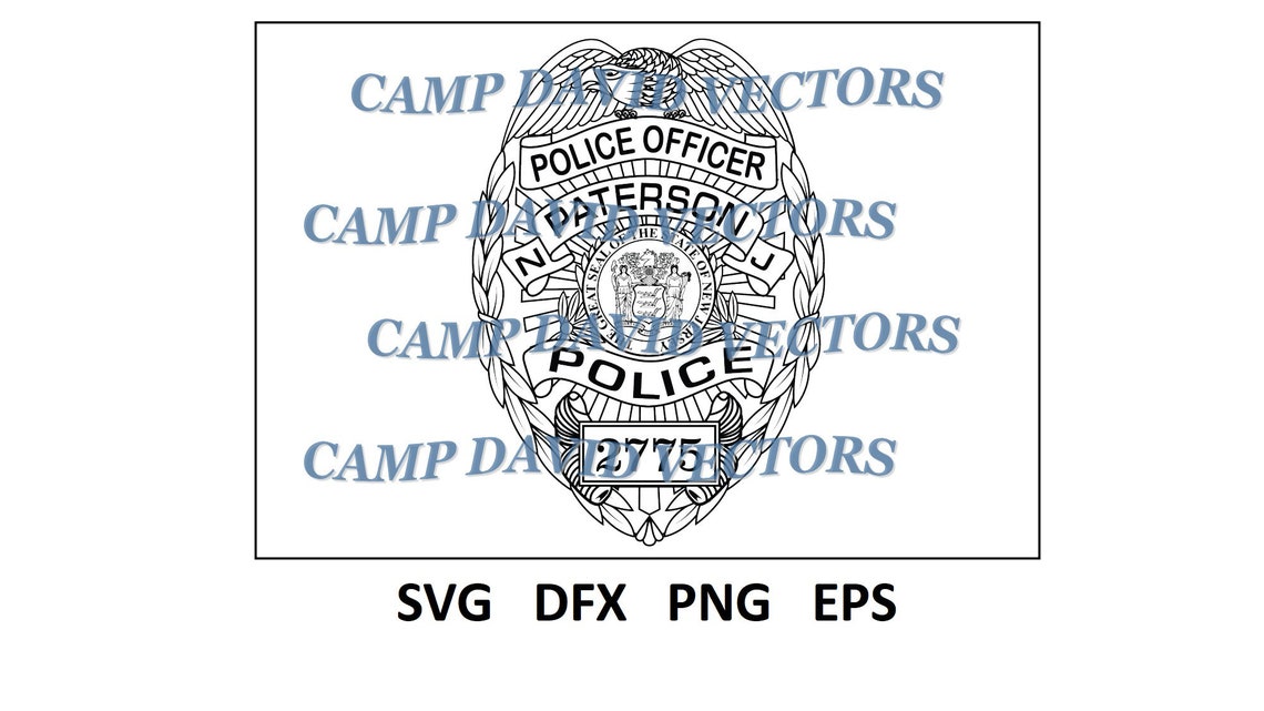 Patterson New Jersey Police Badge, Logo, Custom, Vector, Law ...