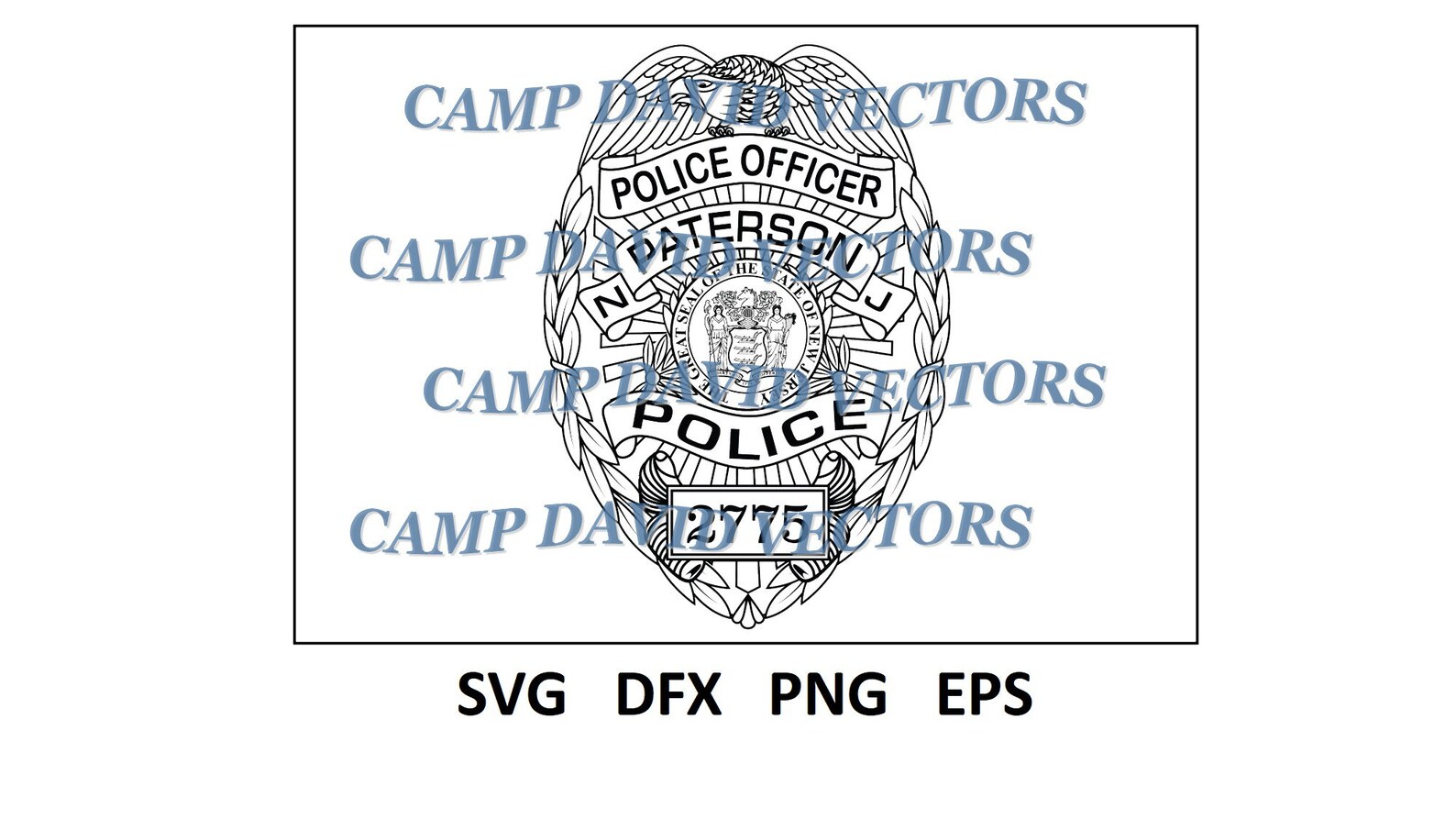 Patterson New Jersey Police Badge, Logo, Custom, Vector, Law ...