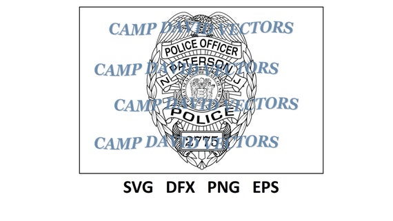 Patterson New Jersey Police Badge Logo Custom Vector Law - Etsy