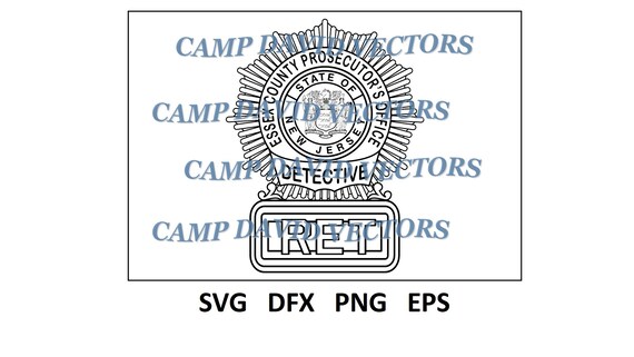New Jersey Prosecutor Det Badge Logo Seal Custom Vector - Etsy