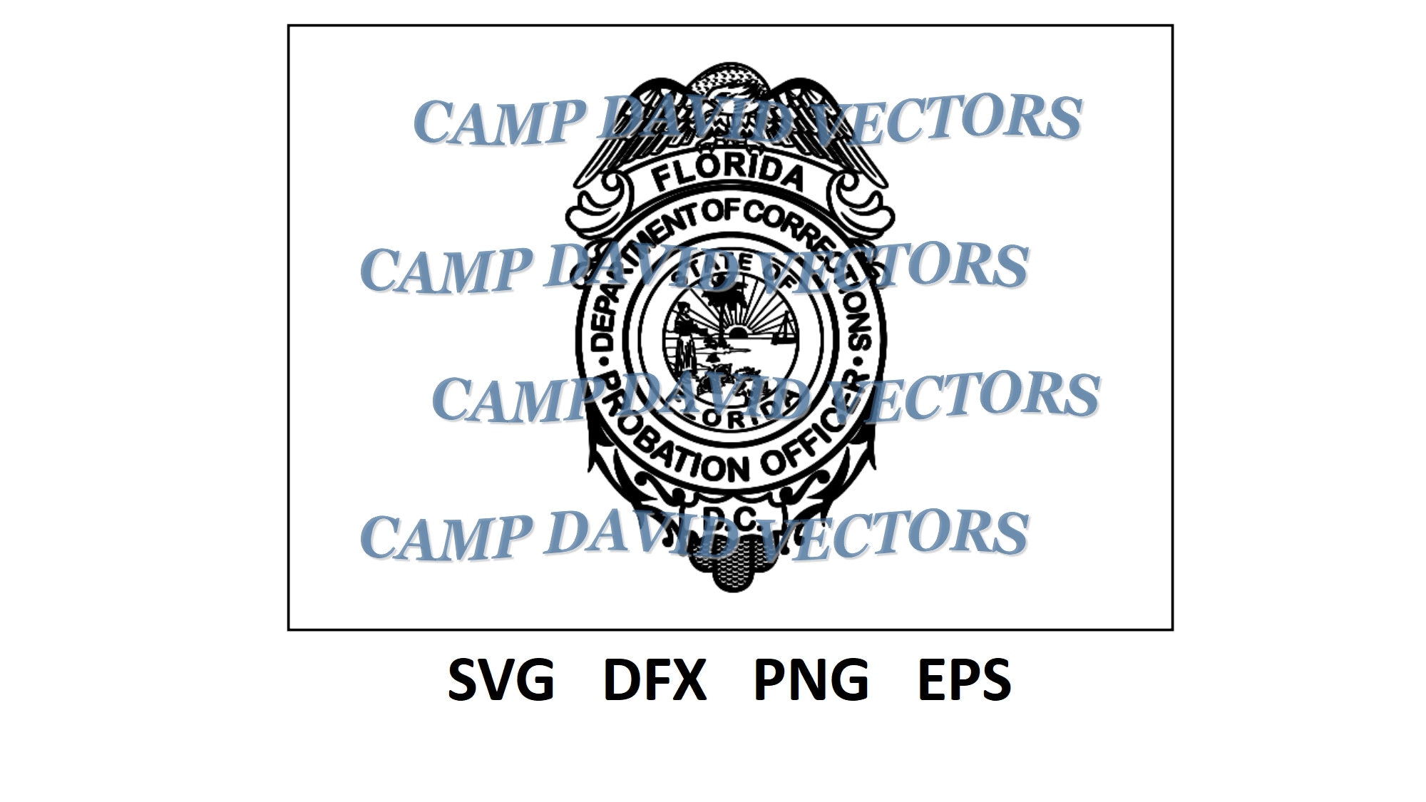 Florida Dept of Corrections Probation Badge, Logo, Seal, Custom, Vector ...